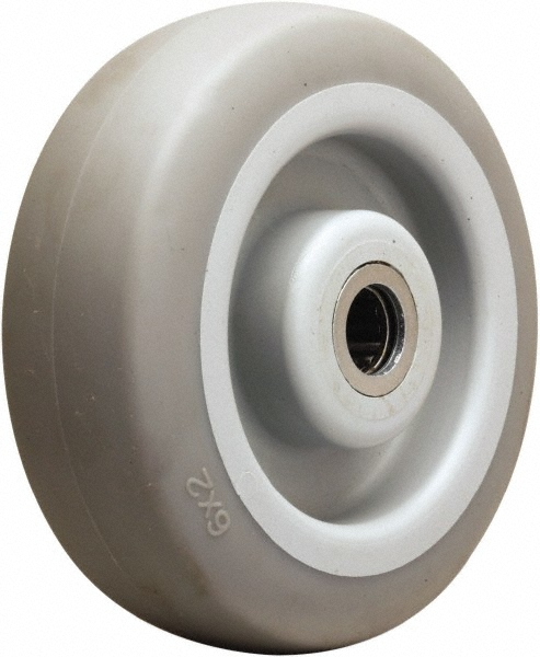 Hamilton - Caster Wheel: Rubber on Thermoplastic, 6" Dia, 2" Wide, 5/8 ...