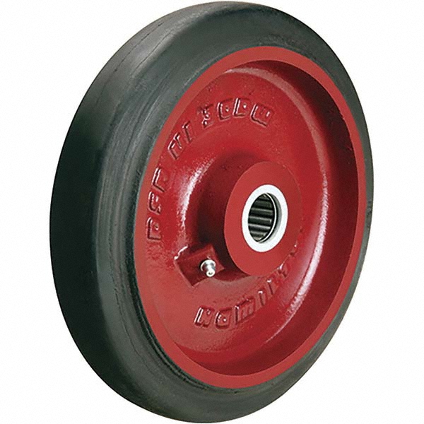Hamilton - Caster Wheel: Rubber on Cast Iron, 9" Dia, 2" Wide, 1" Axle ...