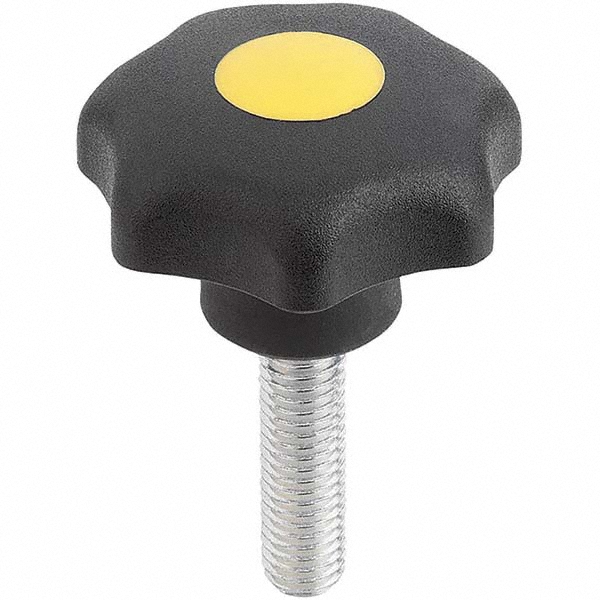 KIPP - Star Knob: 63.00 mm Head Dia, 7-Point, Thermoplastic Elastomer, Black | MSC Direct