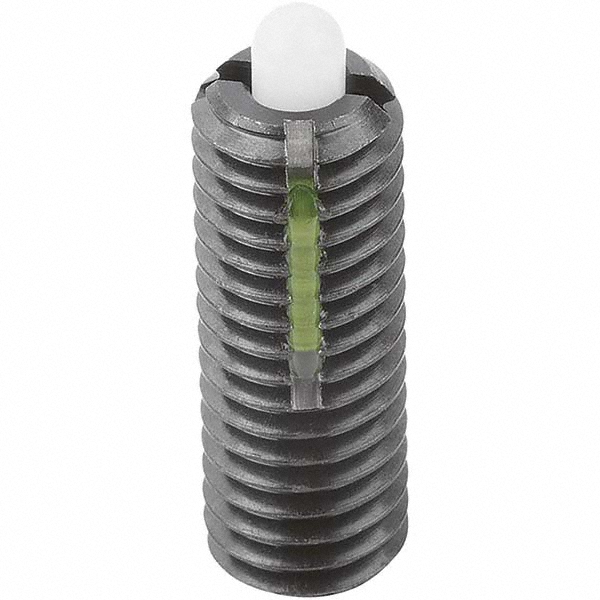 KIPP - Threaded Spring Plunger: M10, 0.8661" Thread Length, 0.1575" Dia ...