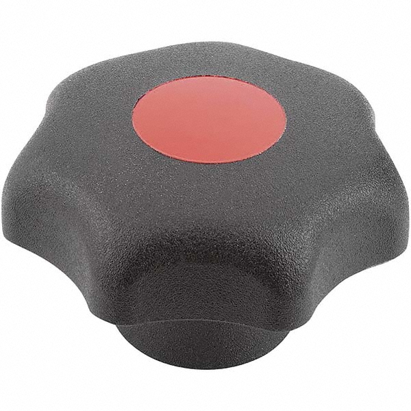 KIPP - Star Knob: 63.00 mm Head Dia, 7-Point, Thermoplastic Elastomer, Black | MSC Direct