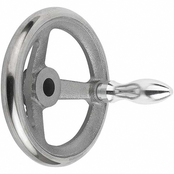 KIPP - Spoked Handwheel: Revolving Handle, Polished Finish | MSC Direct