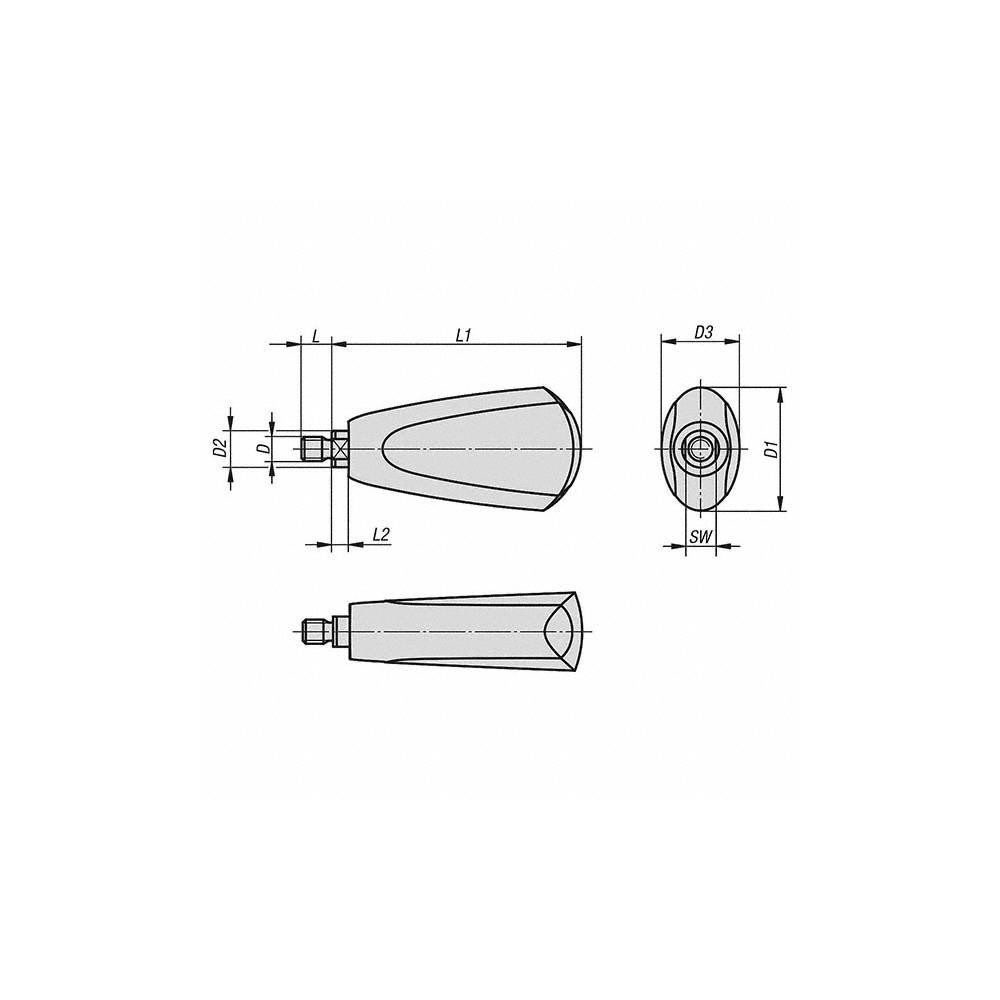 KIPP - M8 Threaded Stem, Revolving Handwheel & Machine Handle | MSC Direct