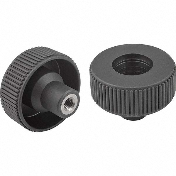 KIPP - 1/4-20, 10mm Hole, 40mm Diam Knurled Knob | MSC Direct