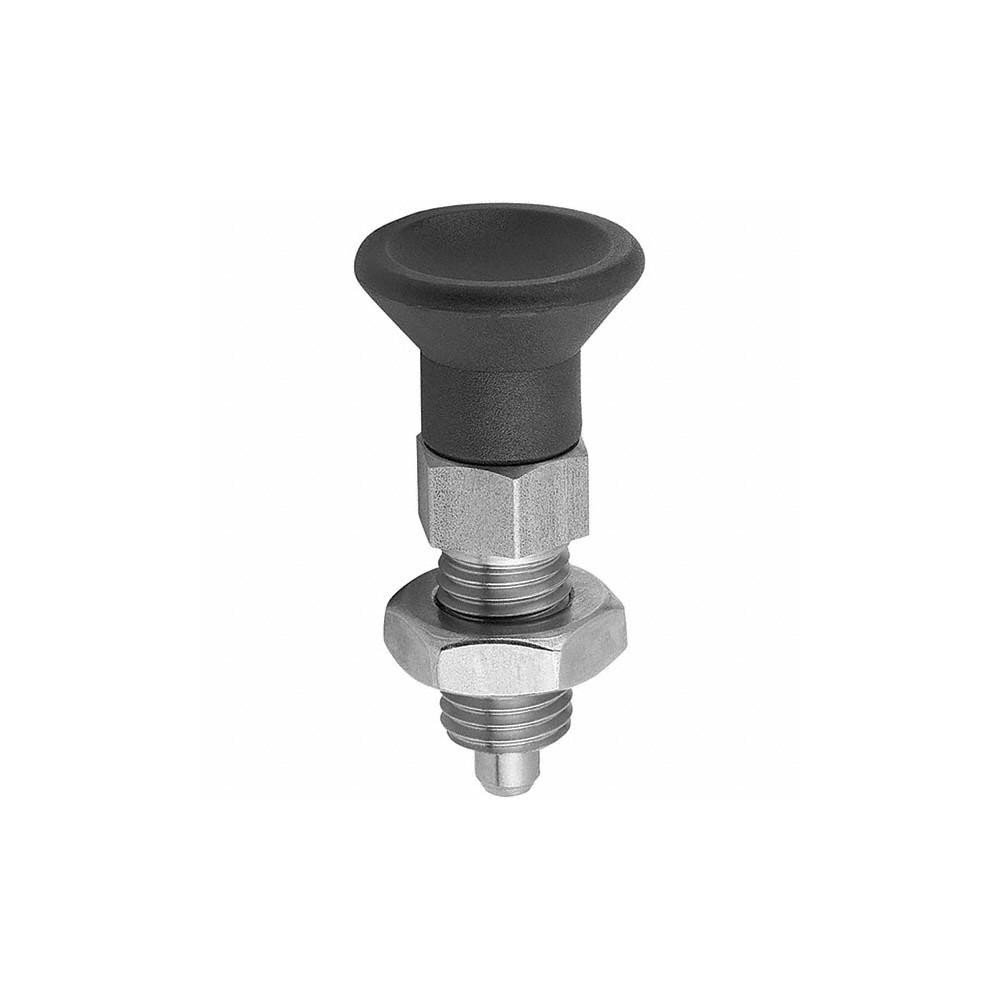 KIPP - M10x1, 15mm Thread Length, 5mm Plunger Dia, Locking Pin Knob ...