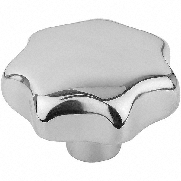 KIPP - Star Knob: 32.00 mm Head Dia, 7-Point, Stainless Steel, Silver ...
