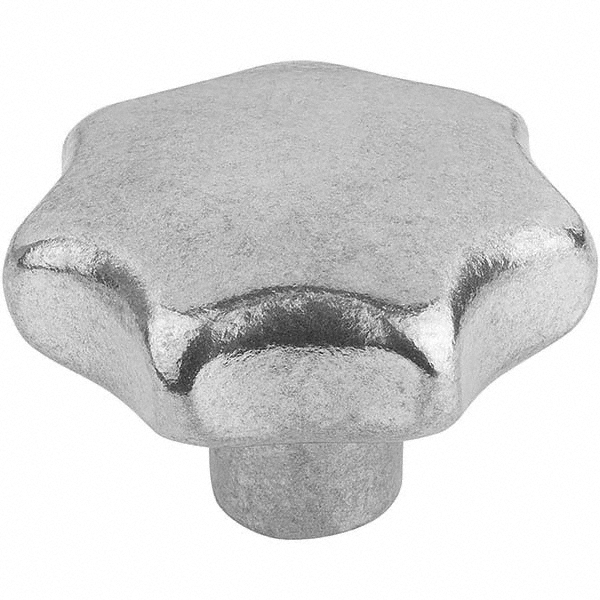 KIPP - Star Knob: 40.00 mm Head Dia, 7-Point, Aluminum, Silver | MSC Direct