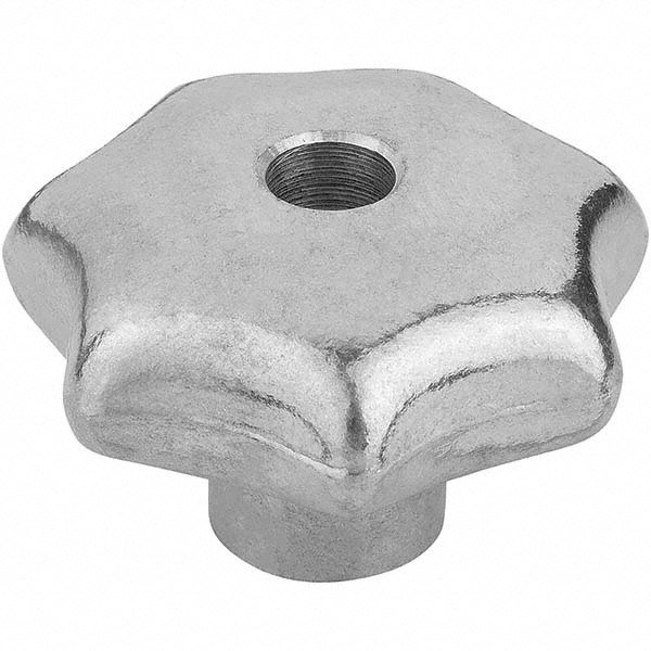 KIPP - Star Knob: 40.00 mm Head Dia, 7-Point, Aluminum, Silver | MSC Direct