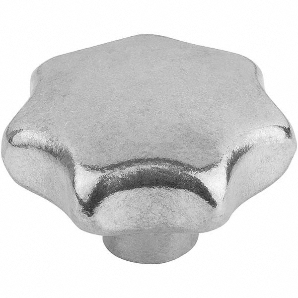 KIPP - Star Knob: 80.00 mm Head Dia, 7-Point, Aluminum, Silver | MSC Direct