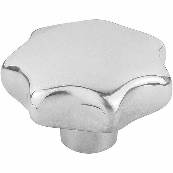 KIPP - Star Knob: 63.00 mm Head Dia, 7-Point, Aluminum, Silver | MSC Direct