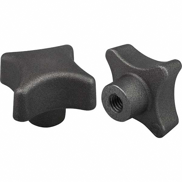 KIPP - Lobed (Palm-Grip) Knob: 100.00 mm Head Dia, 4-Point, Cast Iron ...