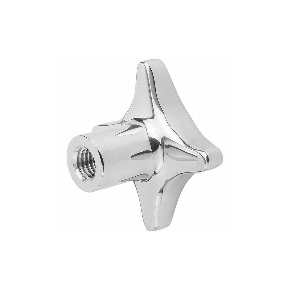 KIPP - Lobed (Palm-Grip) Knob: 40.00 mm Head Dia, 4-Point, Stainless ...