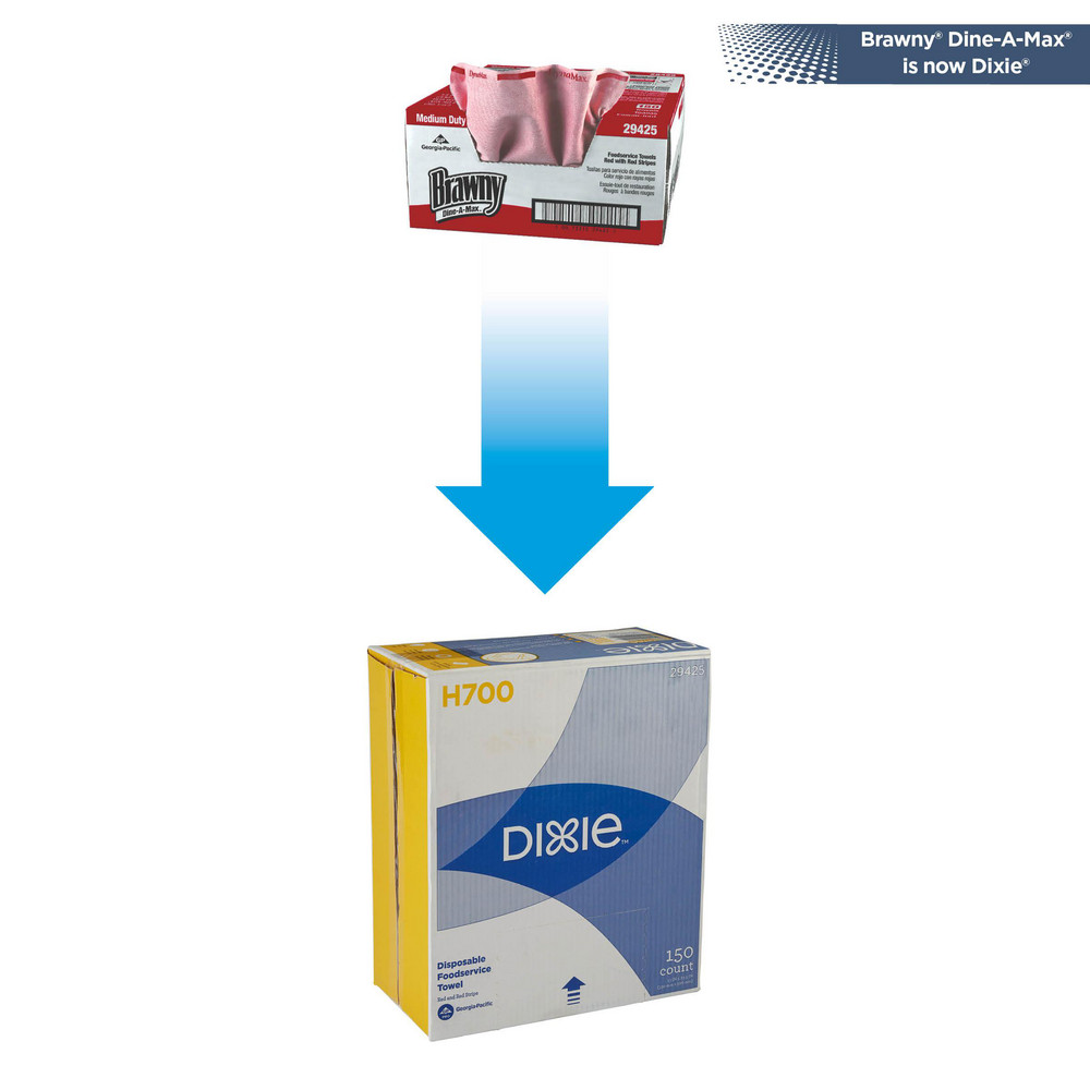 Dixie - Dixie H700 Disposable Foodservice Towels, Red & Red Stripe ...