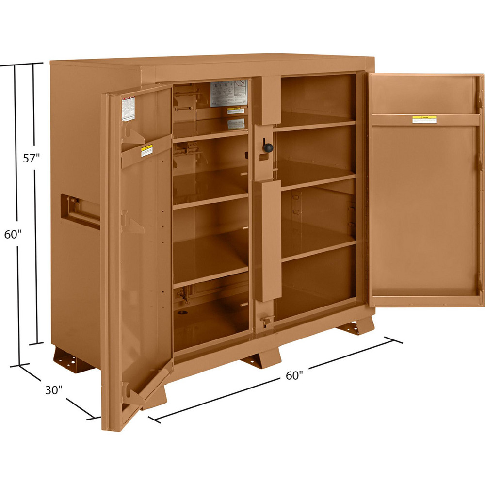 Knaack - Jobsite Cabinet: 60" Wide, 30" Deep, 60" High, 59.4 cu ft, 16 ...