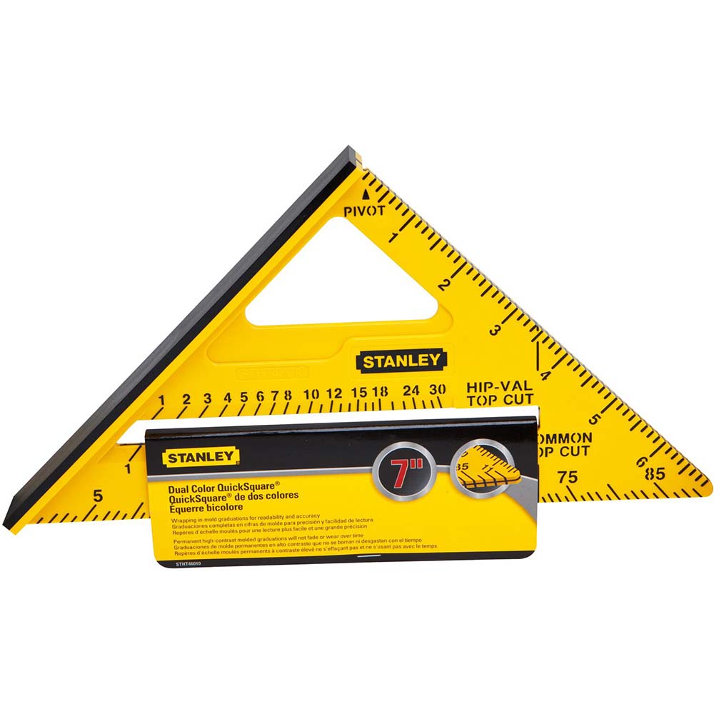 Stanley - 7" Blade Length x 7" Base Length, ABS Plastic Rafter Square ...