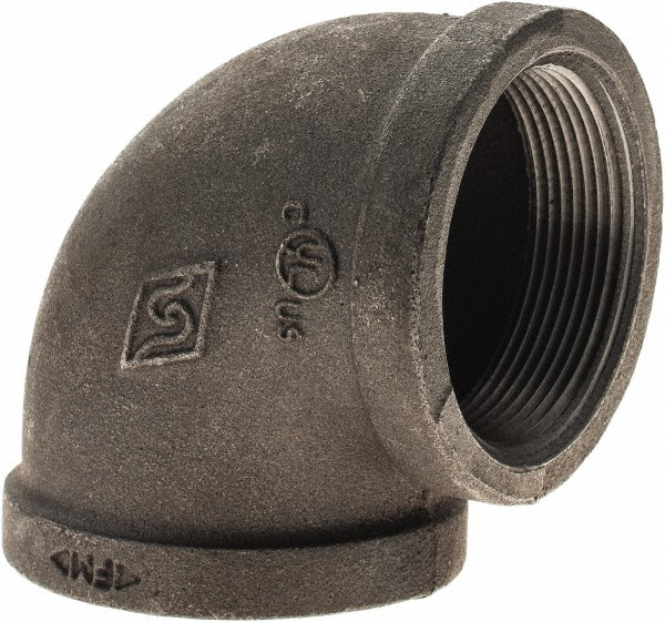 Value Collection - Black 90 deg Elbow: 2", Threaded | MSC Direct