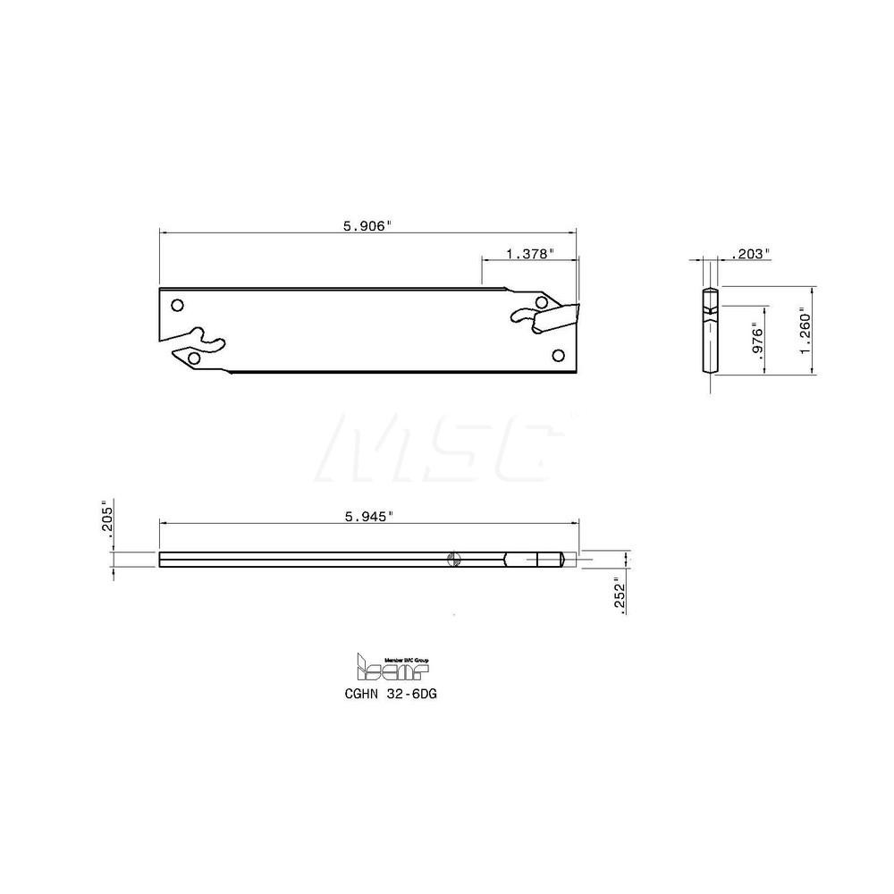 Iscar - CGHN Double End Neutral Indexable Cutoff Blade | MSC Direct