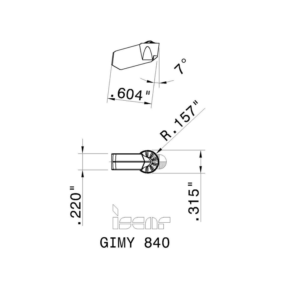 Iscar - Grooving Insert: GIMY 840 IC-2, Carbide | MSC Direct