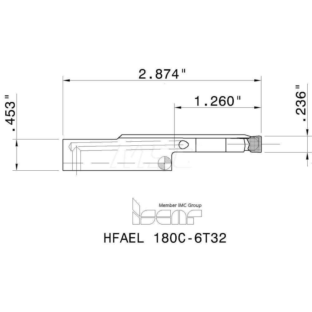 Iscar - Indexable Grooving Blade: 1.26" High, Left Hand, 0.2362" Min ...