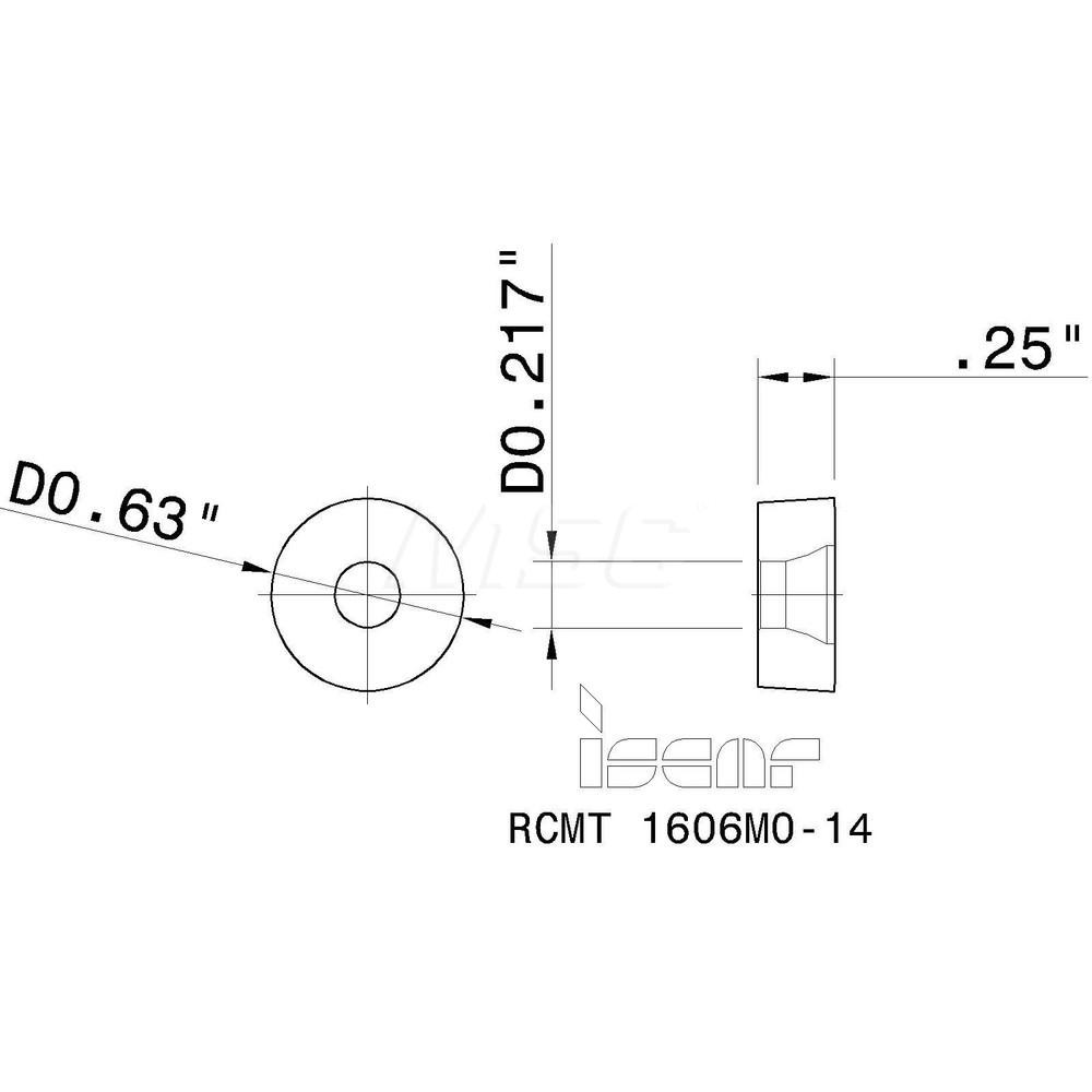Iscar - Turning Insert: RCMT 1606MO-14 IC-2, Carbide | MSC Direct
