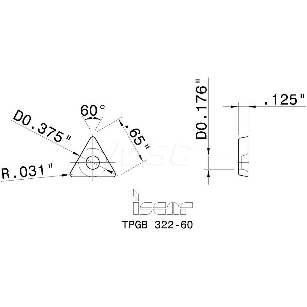 Iscar - Turning Insert: TPGB 322-60 IC-57, Carbide | MSC Direct