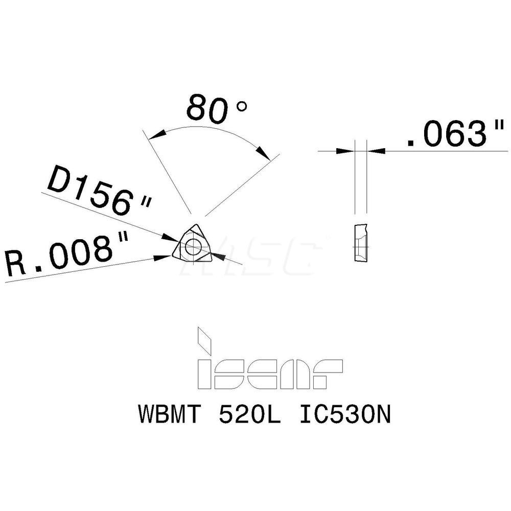 Iscar - Boring Inserts: Insert Style: WBMT; Insert Size Code: 520 ...
