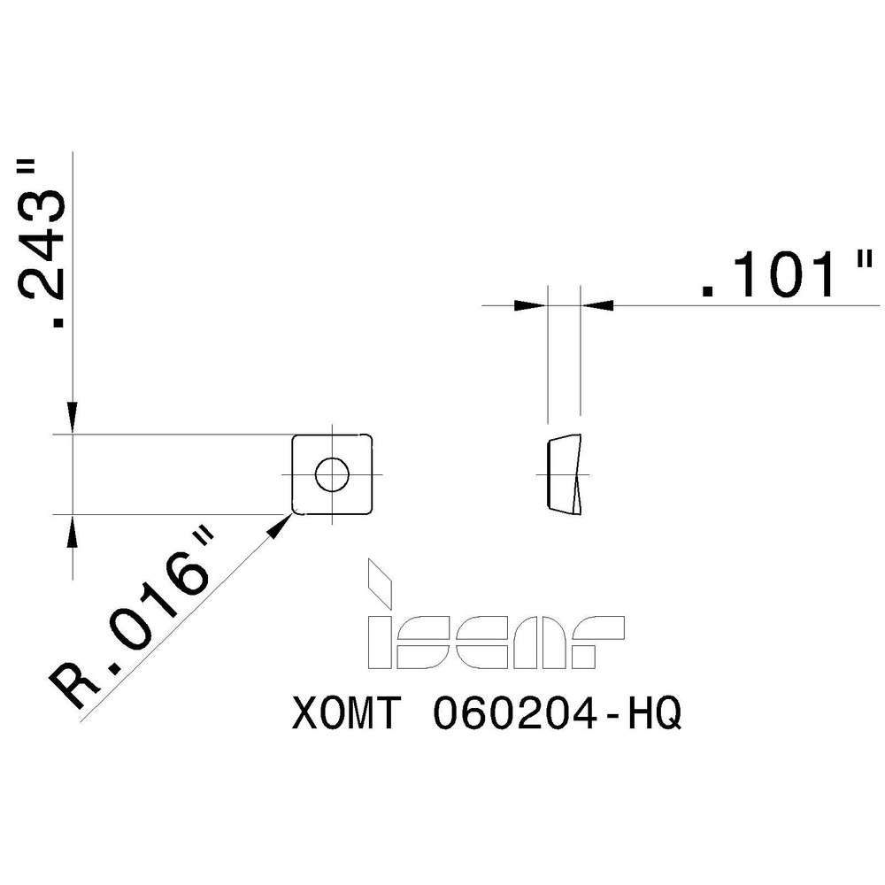 Iscar - Milling Insert: XOMT 060204-HQ IC328, Solid Carbide | MSC Direct