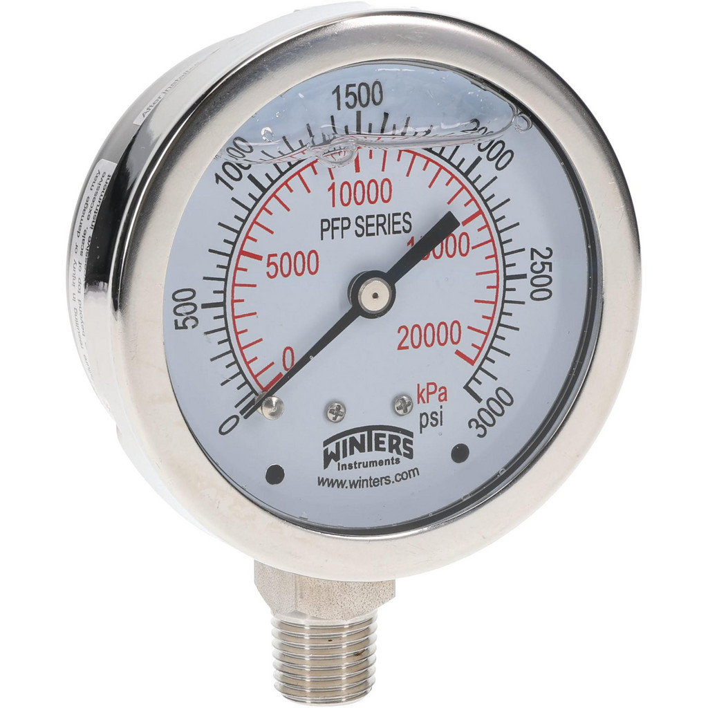 Winters - Pressure Gauge: 2-1/2" Dial, 1/4" Thread, Lower Mount | MSC ...