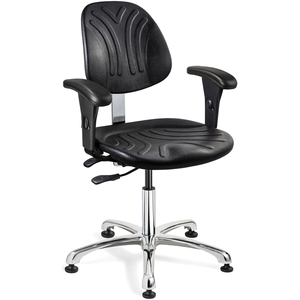 Bevco - Task Chair: Polyurethane, Black, Adjustable Height | MSC Direct