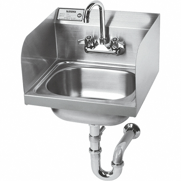 Krowne - Hand Sink with Side Support: 304 Stainless Steel | MSC Direct