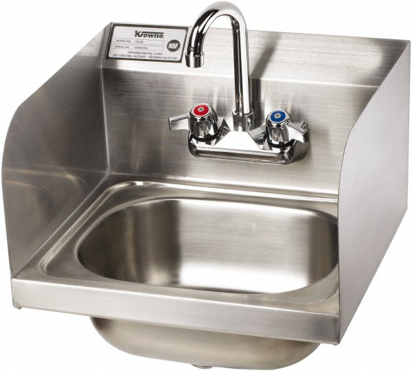 Krowne - Hand Sink with Side Support: 304 Stainless Steel | MSC Direct