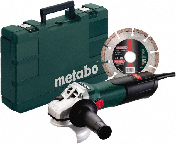 Metabo - 4-1/2" Wheel Diam, 10,500 RPM, Corded Angle & Disc Grinder ...