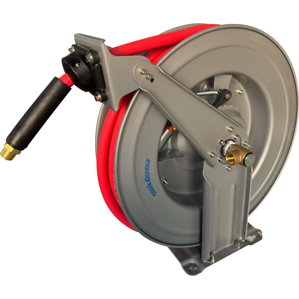 PRO-SOURCE - Heavy-Duty 3/8X50' DUAL BRACKET STL AUTO RWND HSE REEL ...