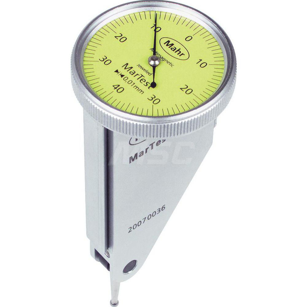 Mahr - Dial Test Indicator: 0.40 mm Max, 40-0-40 Dial Reading | MSC Direct