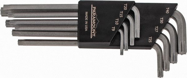 Paramount - Torx Key Set: 8 Pc, L-Key Handle, T9 to T40 | MSC Direct