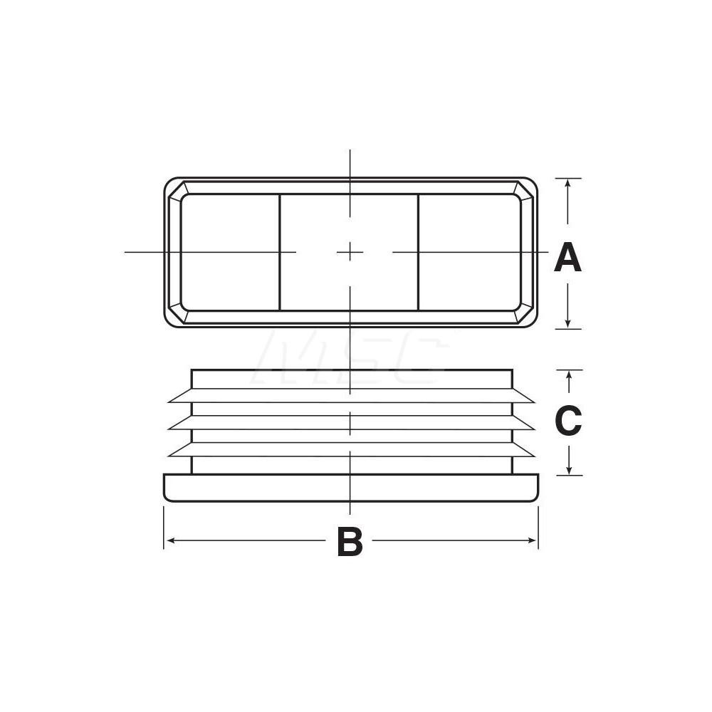 Caplugs - Ribbed Plug: 14-20 ga, Rectangular, 50 per Pack | MSC Direct
