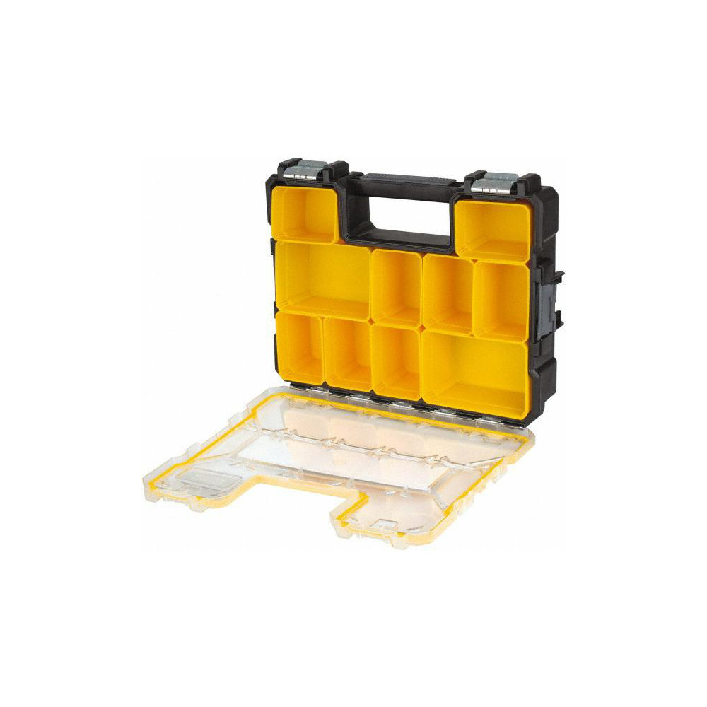 Stanley - 10 Compartment Clear, Black, Yellow Small Parts Deep Storage ...