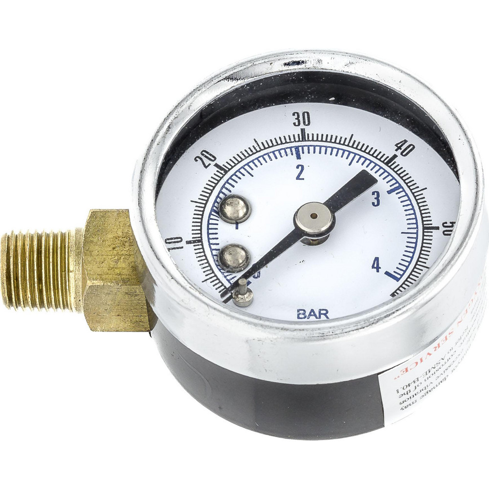 PIC Gauges - Pressure Gauge: 1-1/2" Dial Dia, 0 to 60 psi, 1/8" NPT ...