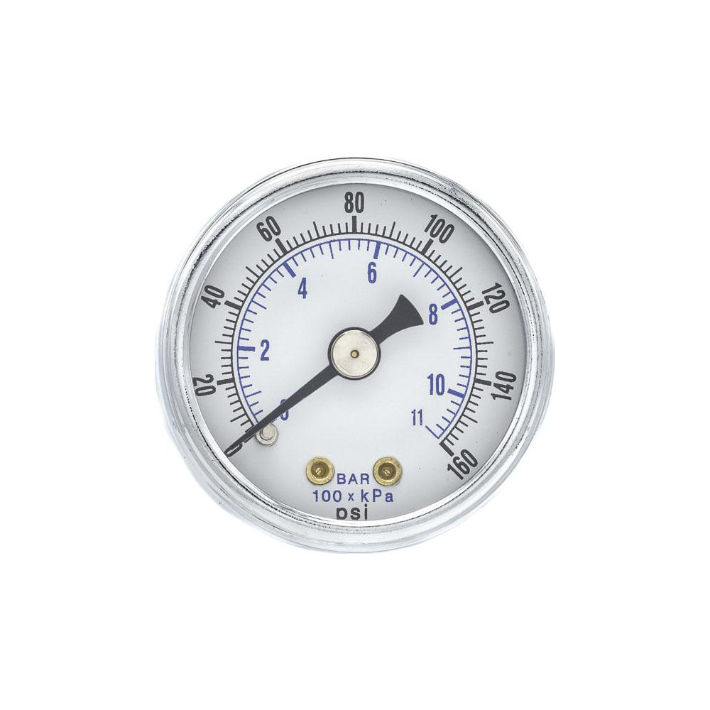 PIC Gauges - Pressure Gauge: 1-1/2" Dial Dia, 0 to 160 psi, 1/8" NPT, Center Back Mount | MSC Direct
