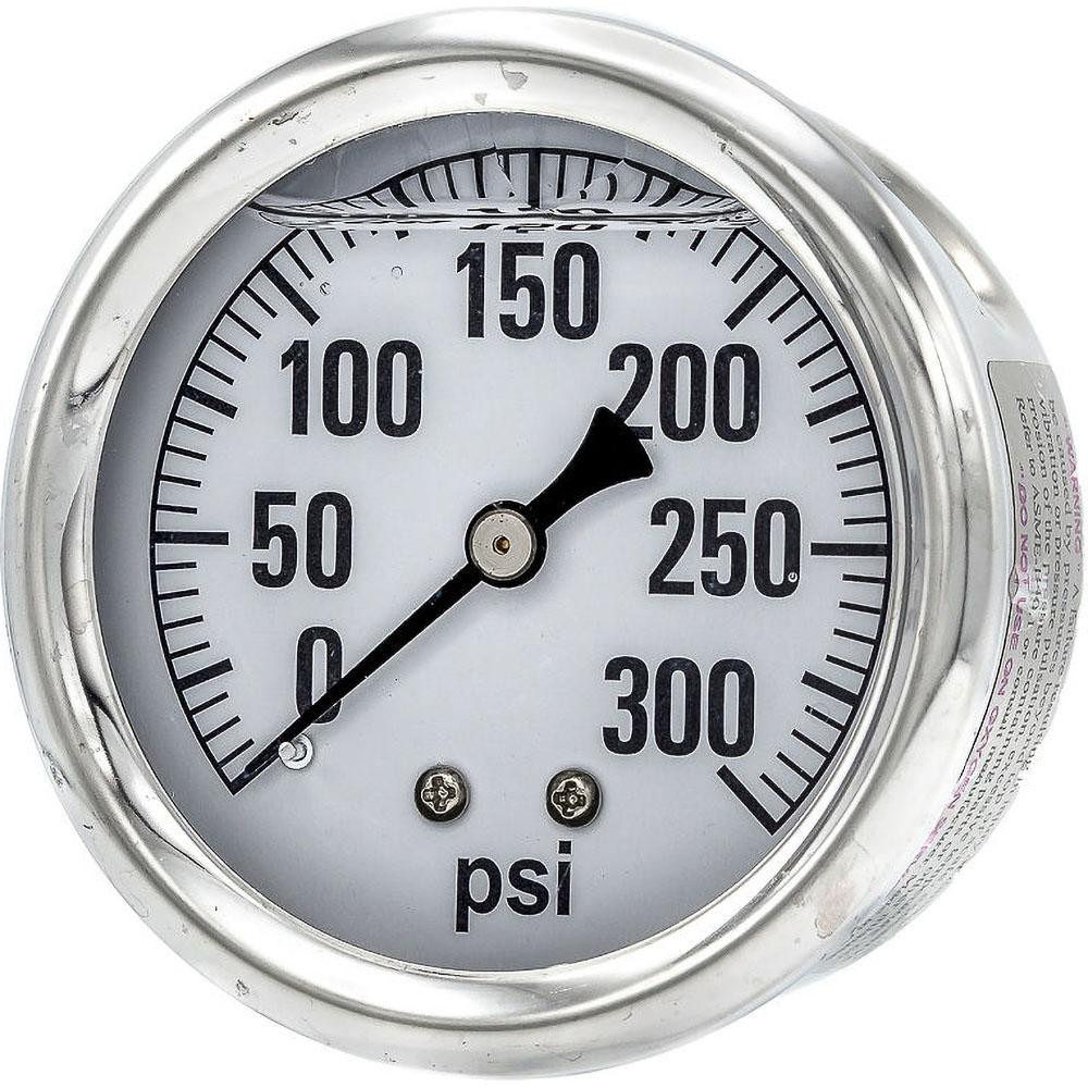 PIC Gauges - Pressure Gauge: 2-1/2" Dial Dia, 0 to 300 psi, 1/4" MNPT, Center Back Mount | MSC ...