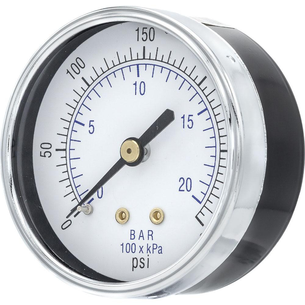 PIC Gauges - Pressure Gauge: 2-1/2" Dial Dia, 0 to 300 psi, 1/4" MNPT, Center Back Mount | MSC ...
