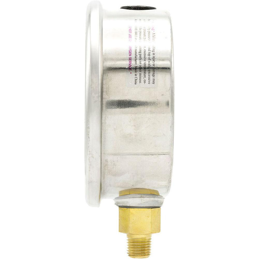 PIC Gauges - Pressure Gauge: 4" Dial Dia, -30 to 300 psi, 1/4" MNPT ...