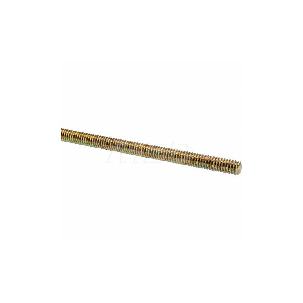 Value Collection - 1/4-20, 3' OAL, Low-Carbon Steel, Yellow Zinc Finish ...