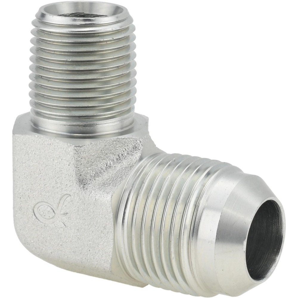 Value Collection - Steel Flared Tube 90 Deg Elbow: 3/4" OD, 1/2-14 x 1-1/16-12 Thread, 37 deg ...