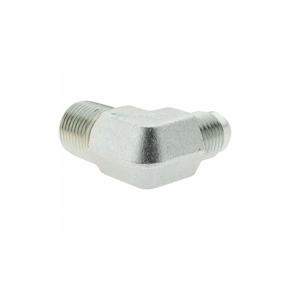 Brennan - Steel Flared Tube 90 Deg Elbow: 3/8" OD, 9/16-18 x 3/8-18 Thread, 37 deg Flared Angle ...