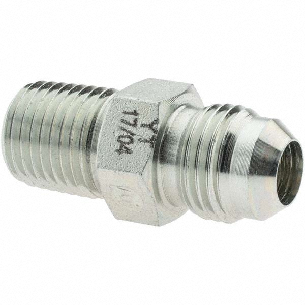 Brennan - Steel Flared Tube Connector: 3/8" OD, 9/16-18 x 1/4-18 Thread ...