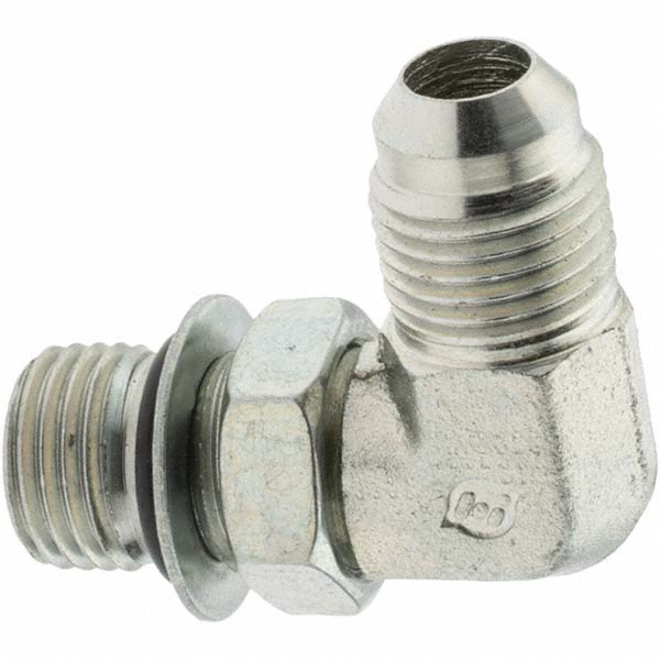 Brennan - Steel Flared Tube Male Elbow: 3/8" OD, 9/16-18 x 9/16-18 Thread, 37 deg Flared Angle ...