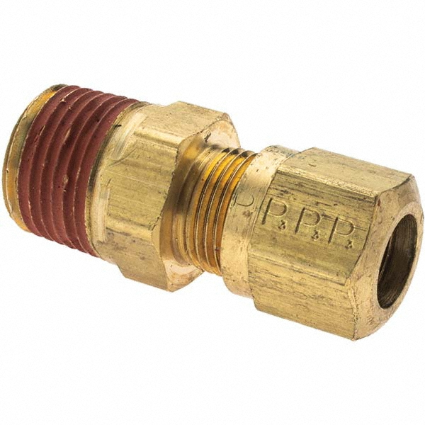 Parker - Compression Tube Connector: 3/8" Tube OD, Compression x MNPT ...