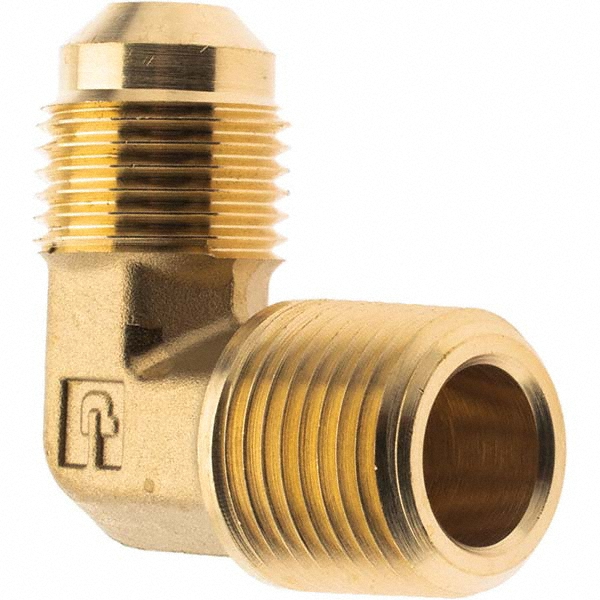 Parker - Flared Tube 90 Deg Male Elbow: 3/8" OD, 3/8-18 Thread, 45 deg Flared Angle | MSC Direct
