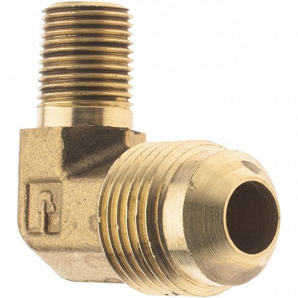 Parker - Flared Tube 90 Deg Male Elbow: 3/8" OD, 1/8-27 Thread, 45 deg Flared Angle | MSC Direct